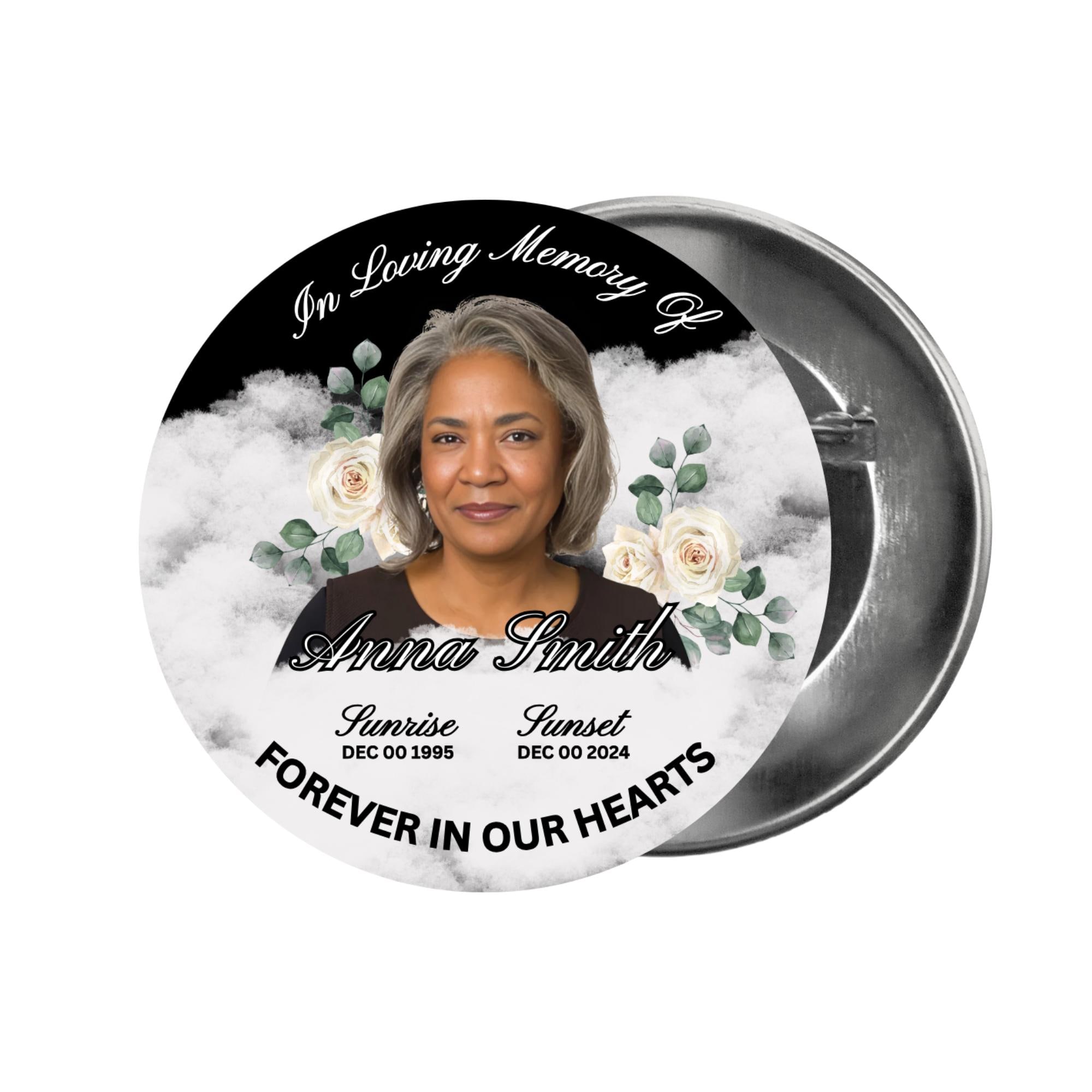 Memorial Button Template Canva | in Loving Memory Button Template ...