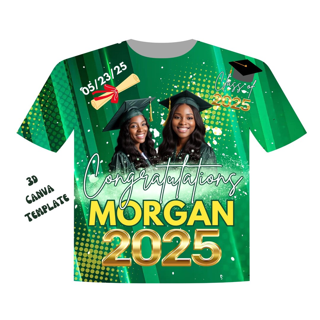 3d Shirt Template Canva | 3d Shirt Template Graduation | Graduation ...