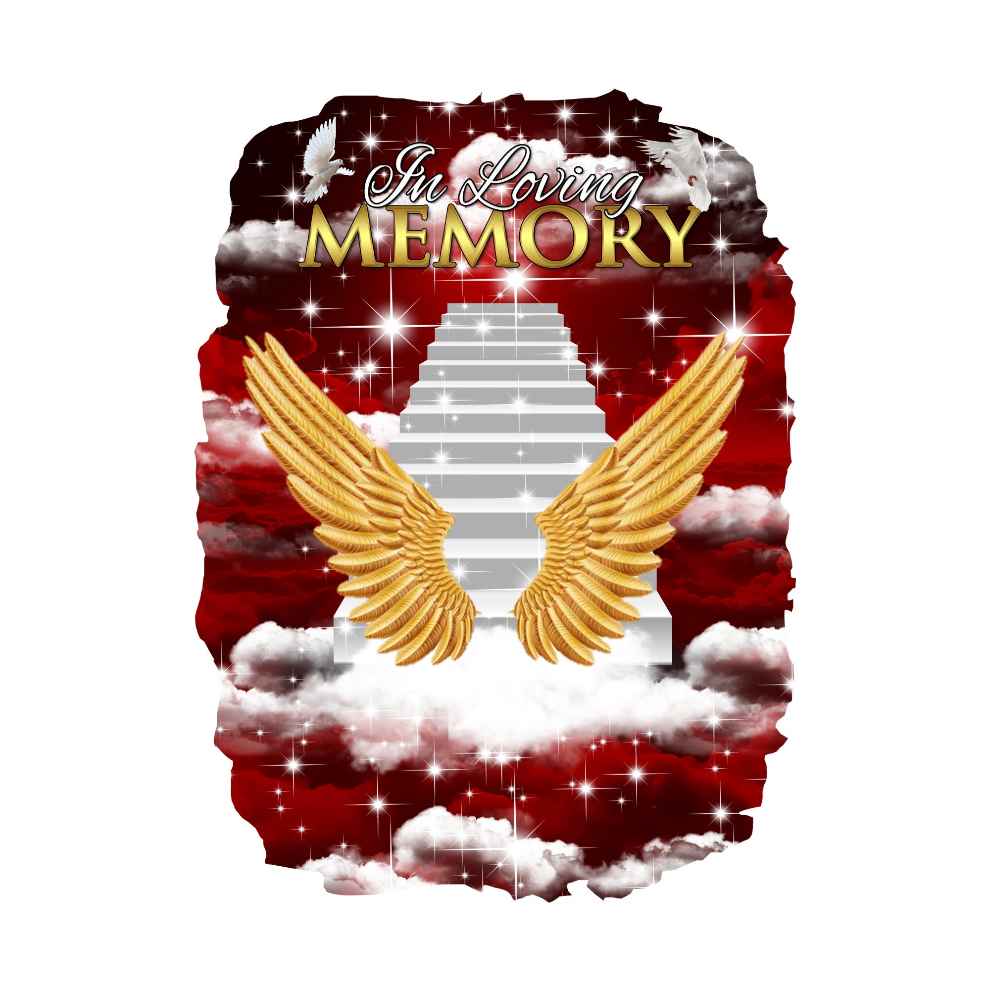 In Loving Memory Png Red Black and Gold Memorial Png Red Gold Heavens ...