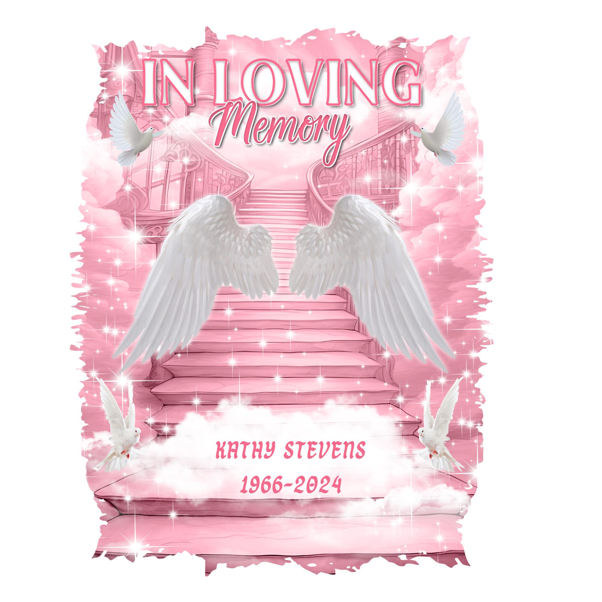 Pink Memorial Background PNG | Angel Wings Heaven Gate | in Loving ...