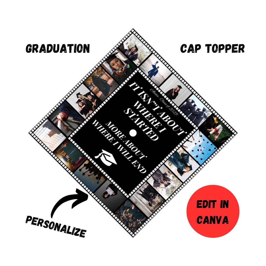Graduation Hat Topper Canva Template | Graduation Hat Template | Canva ...