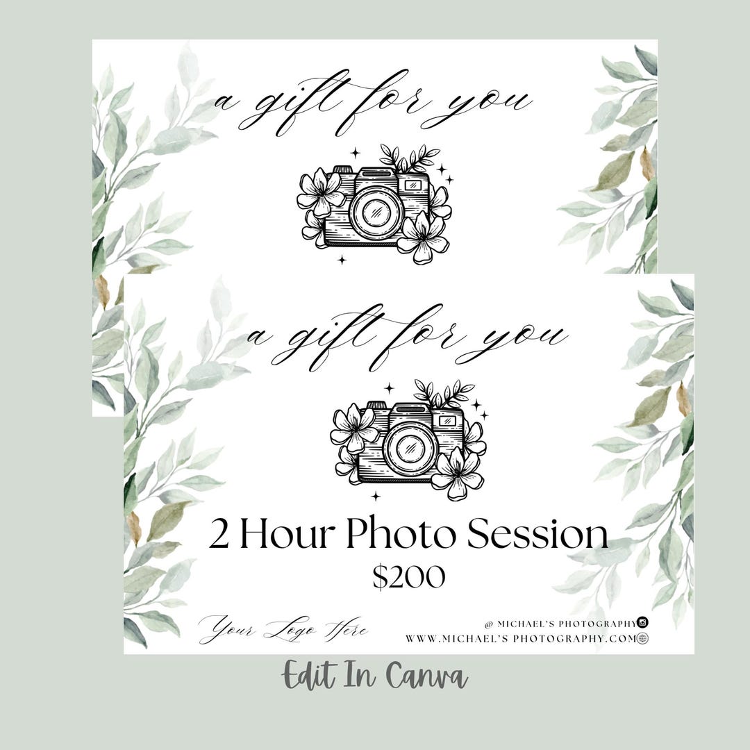 Voucher Template Photography | Photography Gift Certificate Template ...