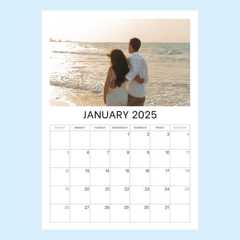 2025 Calendar Template 5X7 2025 Calendar Template Printable Calendar ...