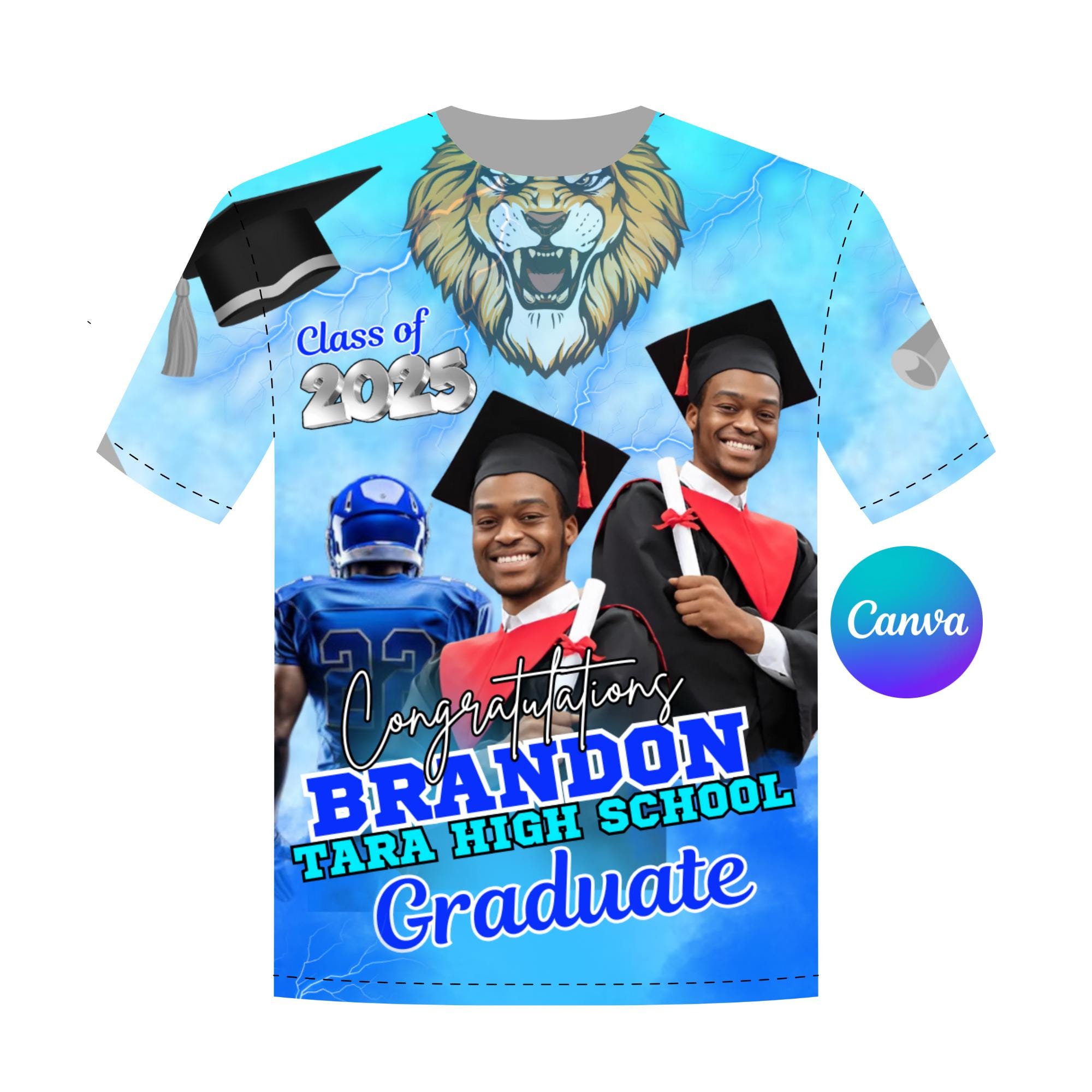 All Over Graduation Shirt Template | Graduation T-shirt Template ...