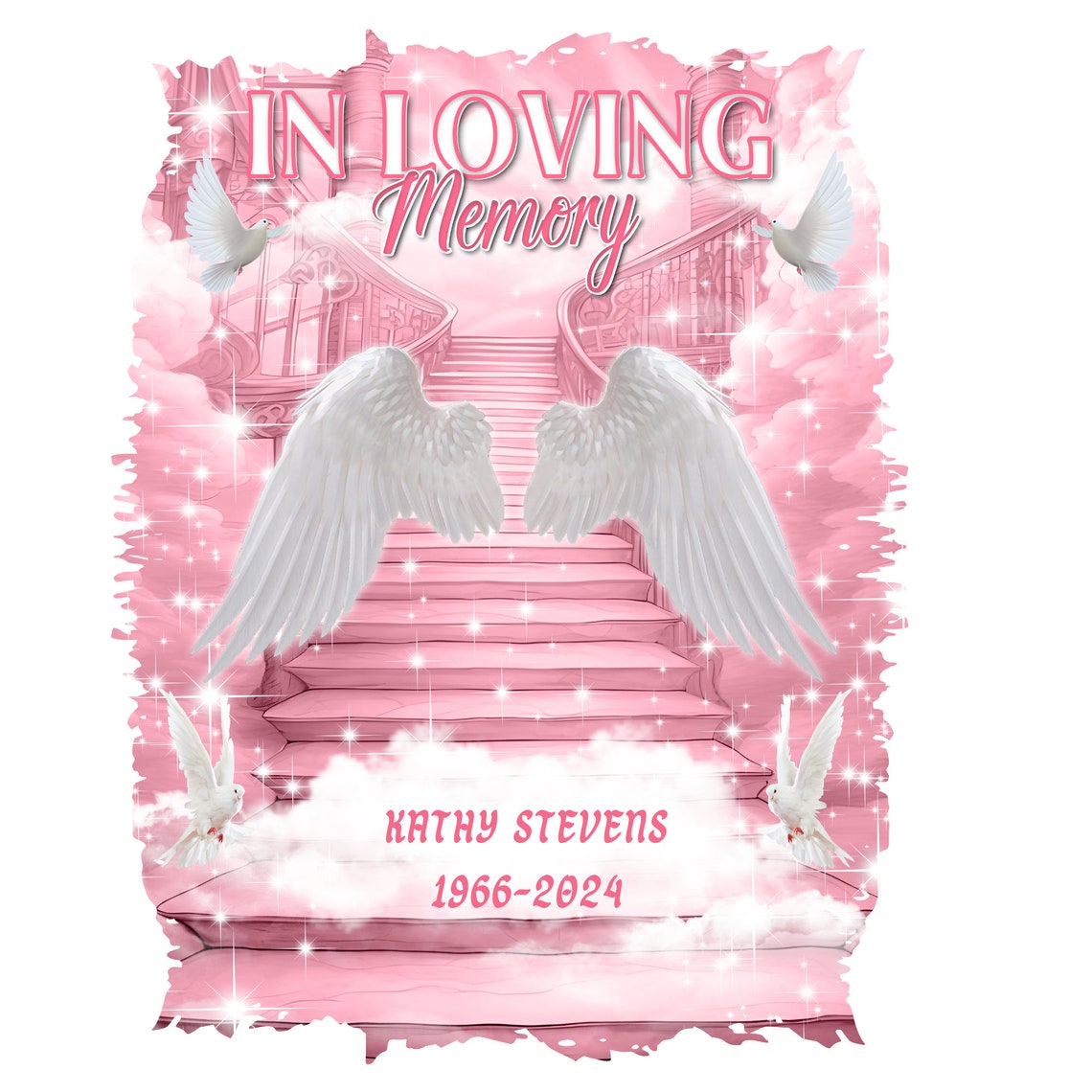 In Loving Memory Png Pink Canva Editable Memorial Shirt Memorial ...