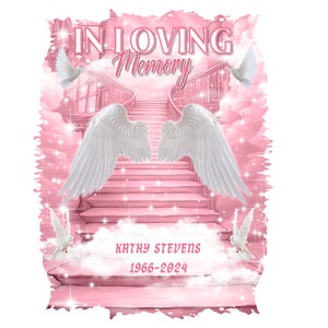 In Loving Memory Png Pink | Canva Editable Memorial Shirt | Memorial ...