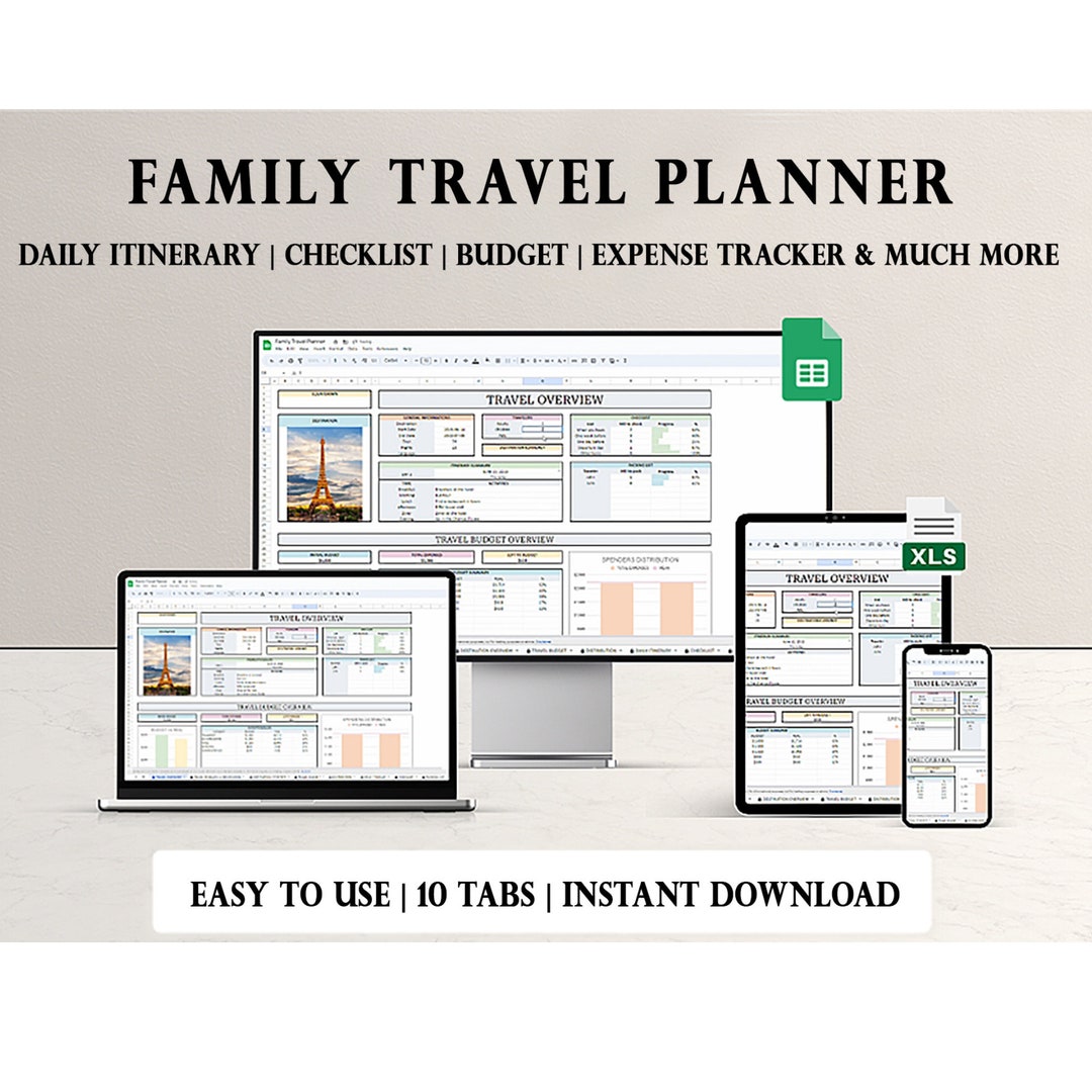 Travel Planner Template Google Sheets Digital Travel Planner for Google ...