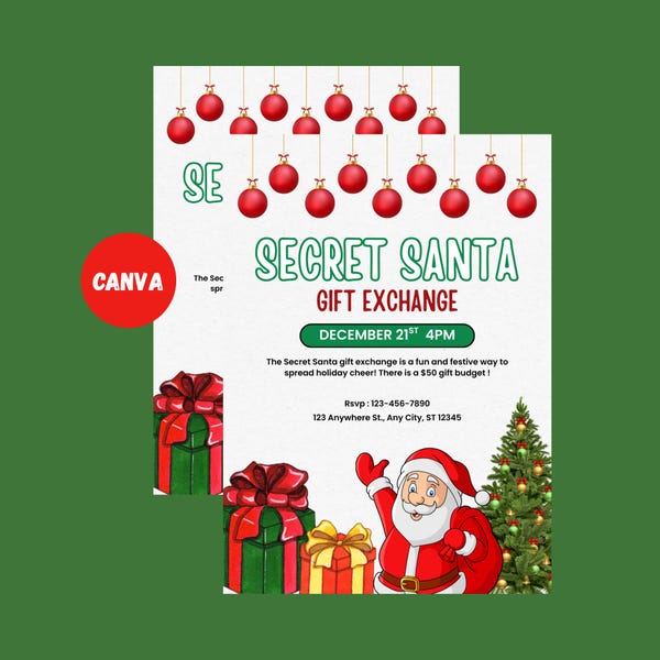 Secret Santa Flyer - Etsy