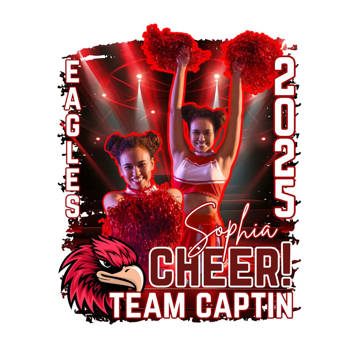 Cheer Shirt Template Canva | Cheer Editable T-shirt Template | Editable ...
