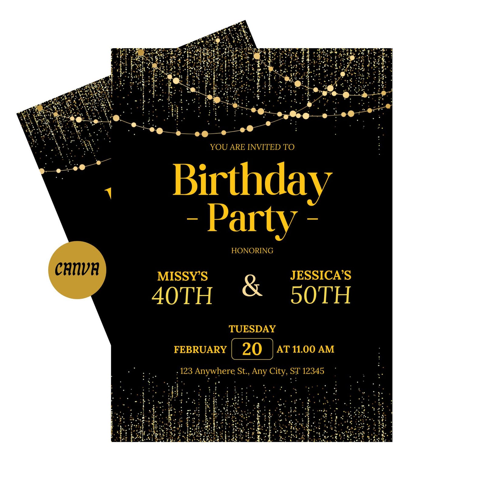 Joint Birthday Invitation Adult | Birthday for Two | Double Birthday ...