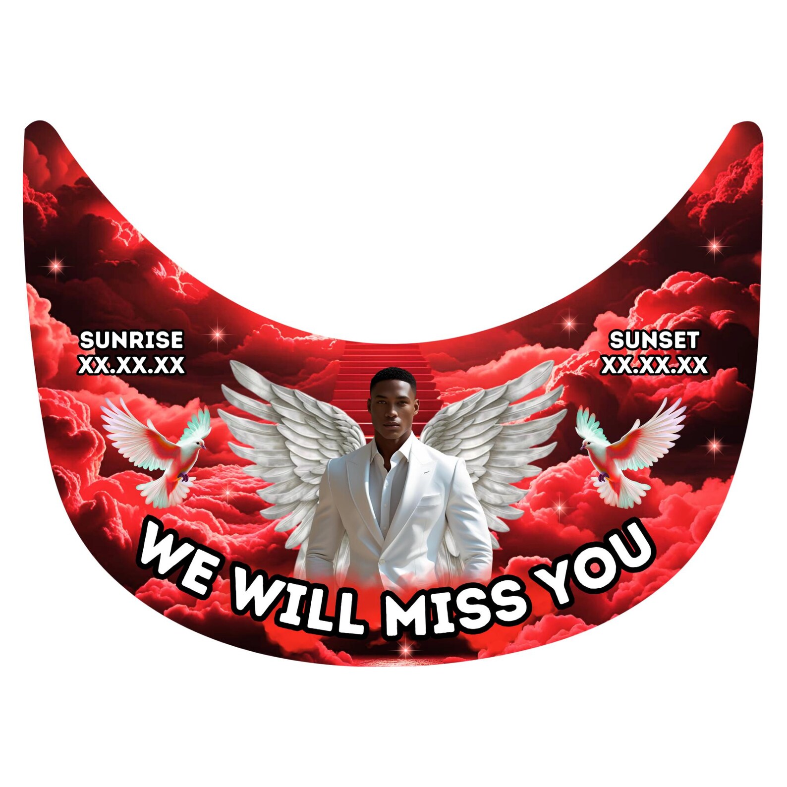 Editable Memorial Hat Template | Customizable Funeral Hat Brim Design ...