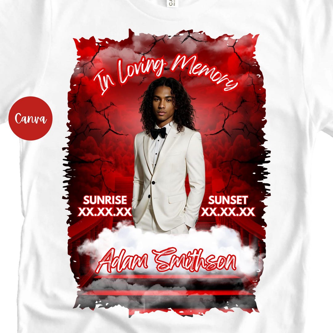 Red and Black Memorial Template Canva | in Loving Memory Shirt Design ...