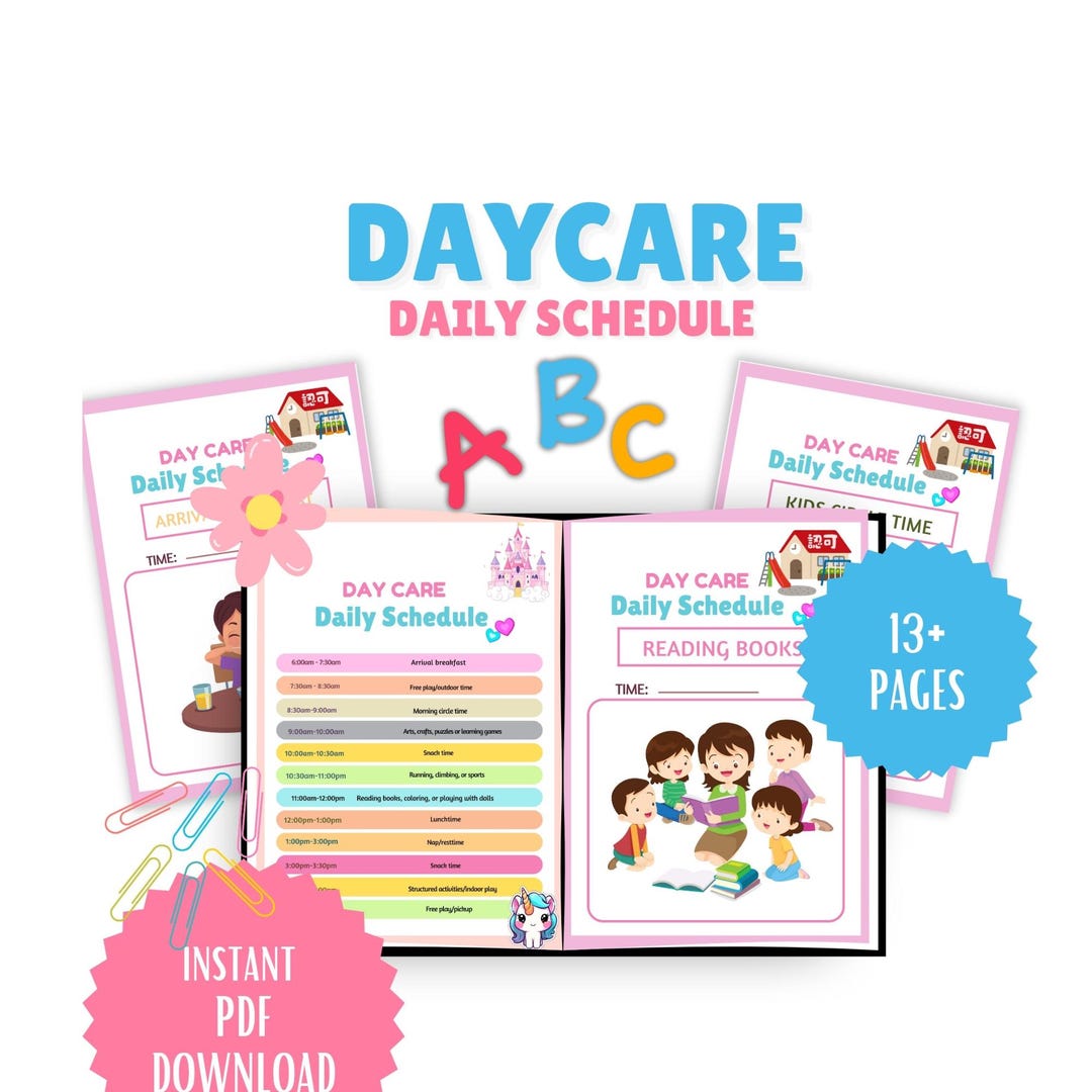 Daycare Classroom Schedule Daily Schedule for Home Daycare in Home ...