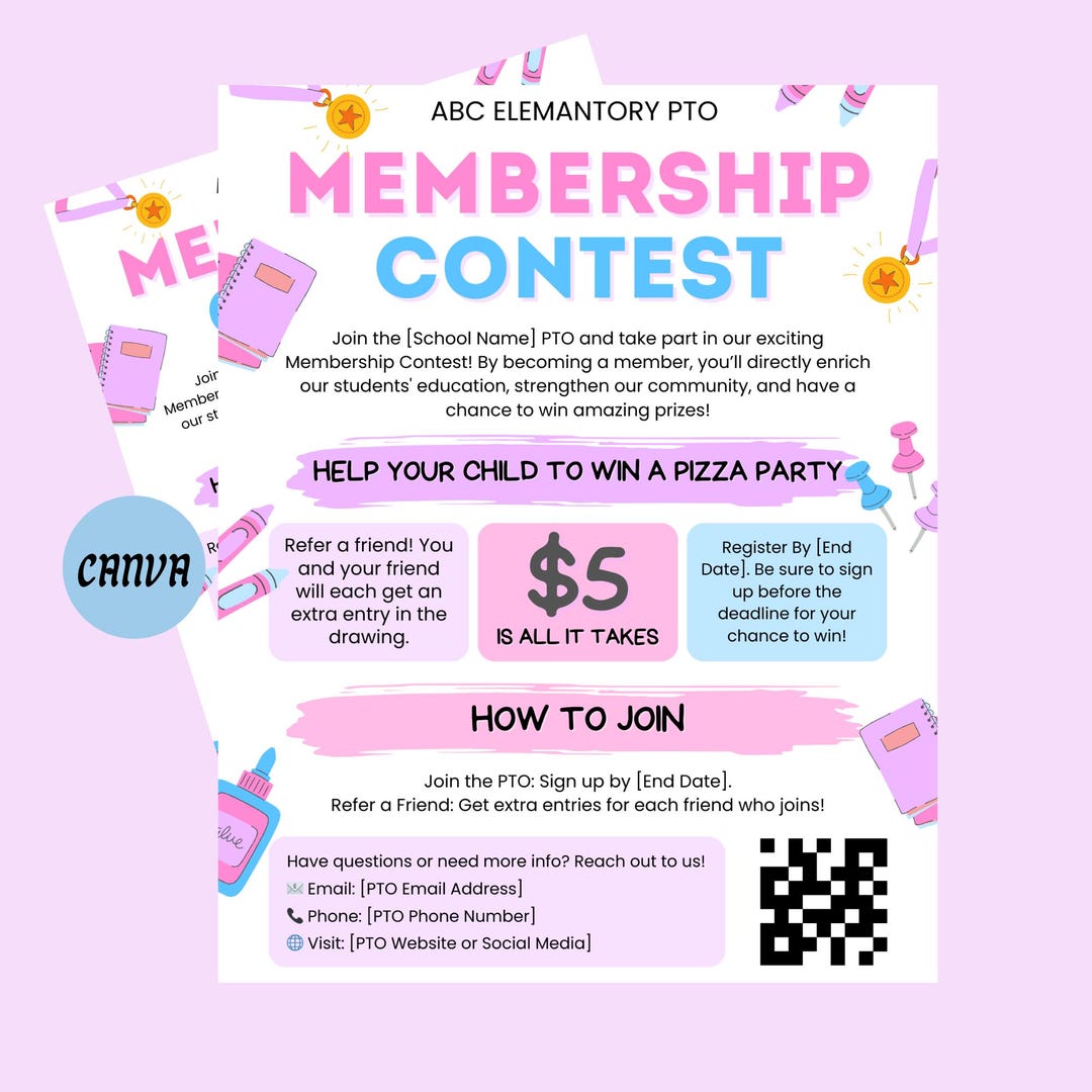 Pta Qr Code Flyer | Pta Membership Drive Flyer | Qr Code for School | Volunteer Recruitment ...
