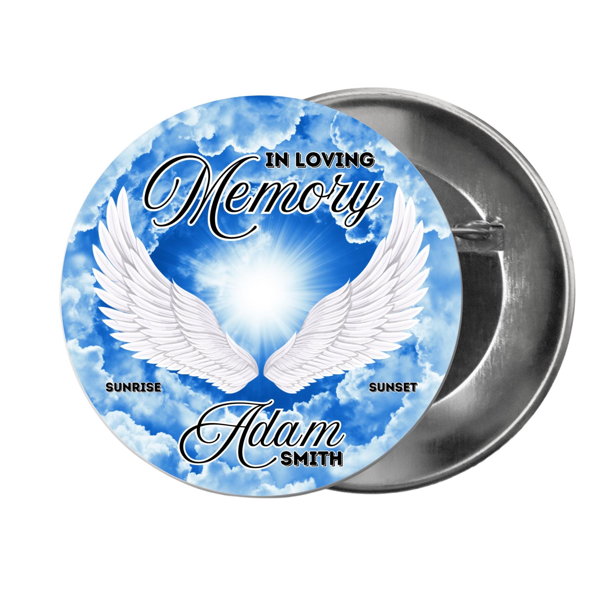 Memorial Button Template Canva | in Loving Memory Button Template ...