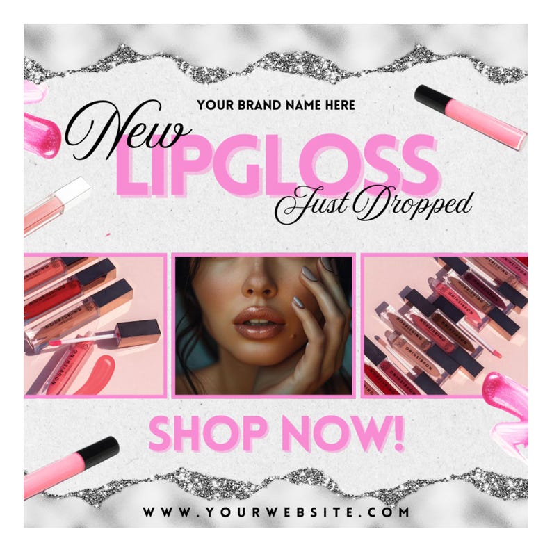 Lipgloss Flyer Template | Editable Sale Flyer | Diy Lip Gloss Promotion ...