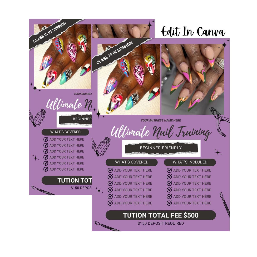 One on One Nail Class Flyer | Nail Class Flyer | Nail Training Flyer ...