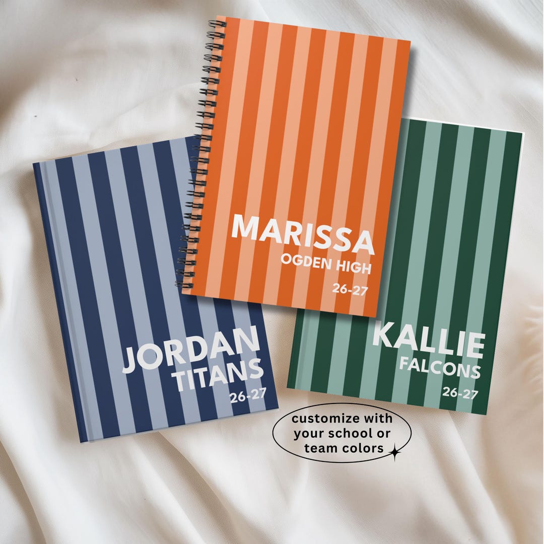 Personalized Notebooks for Students, School Colors Custom Name Journal ...