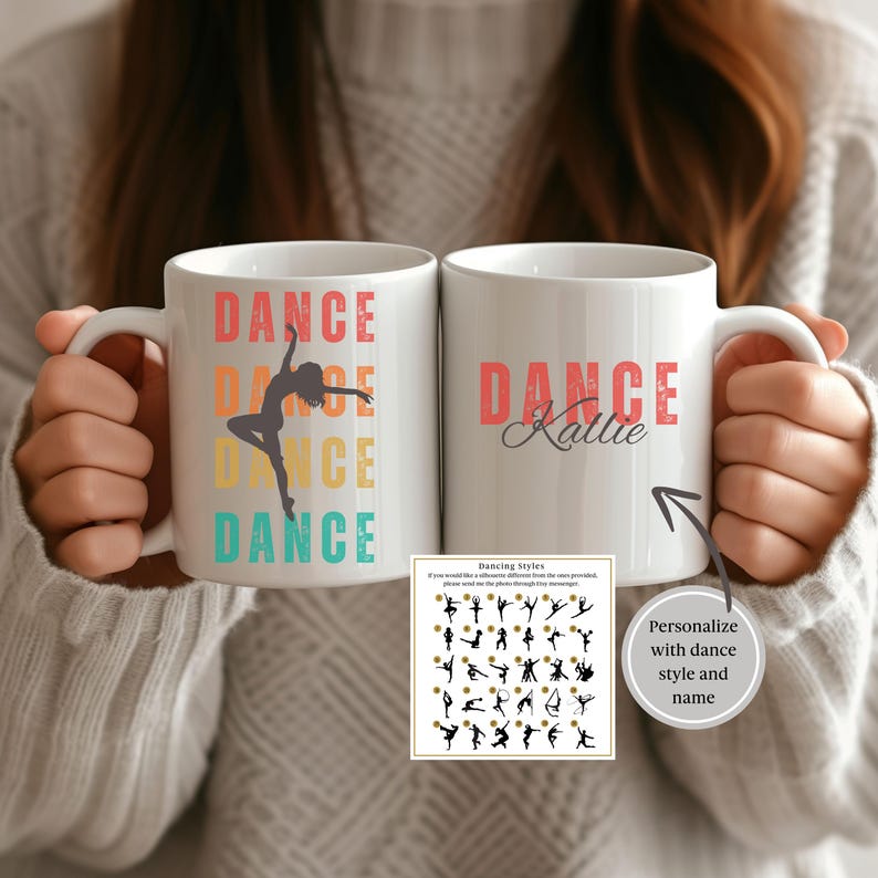 Custom Dance Mug, Personalized Coffee Cup Mug Gift for Dancer Coach ...