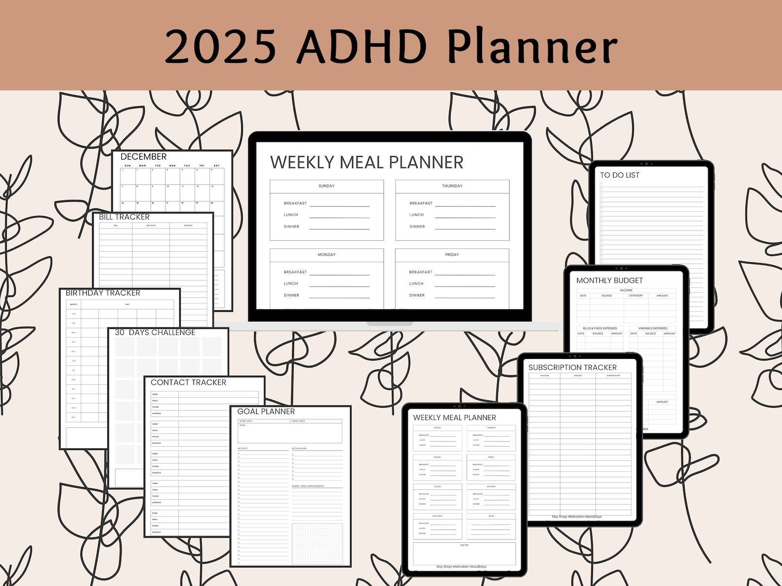2025 ADHD Planner - Etsy