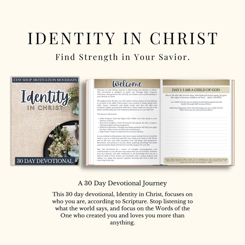 30 Day Devotional - Identity in Christ - Etsy