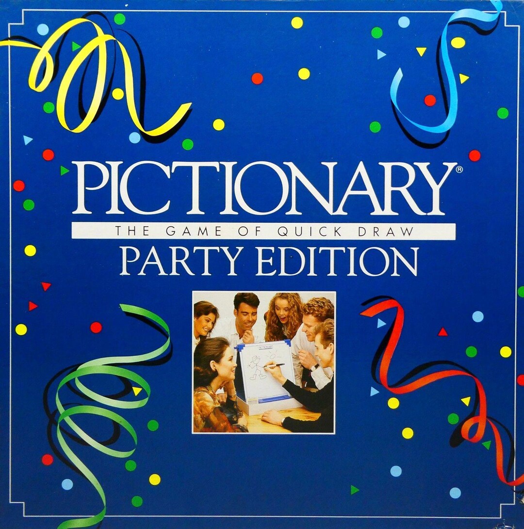 Pictionary Party Edition Board Game Parker 1993 - Quick Draw Game (12 ...