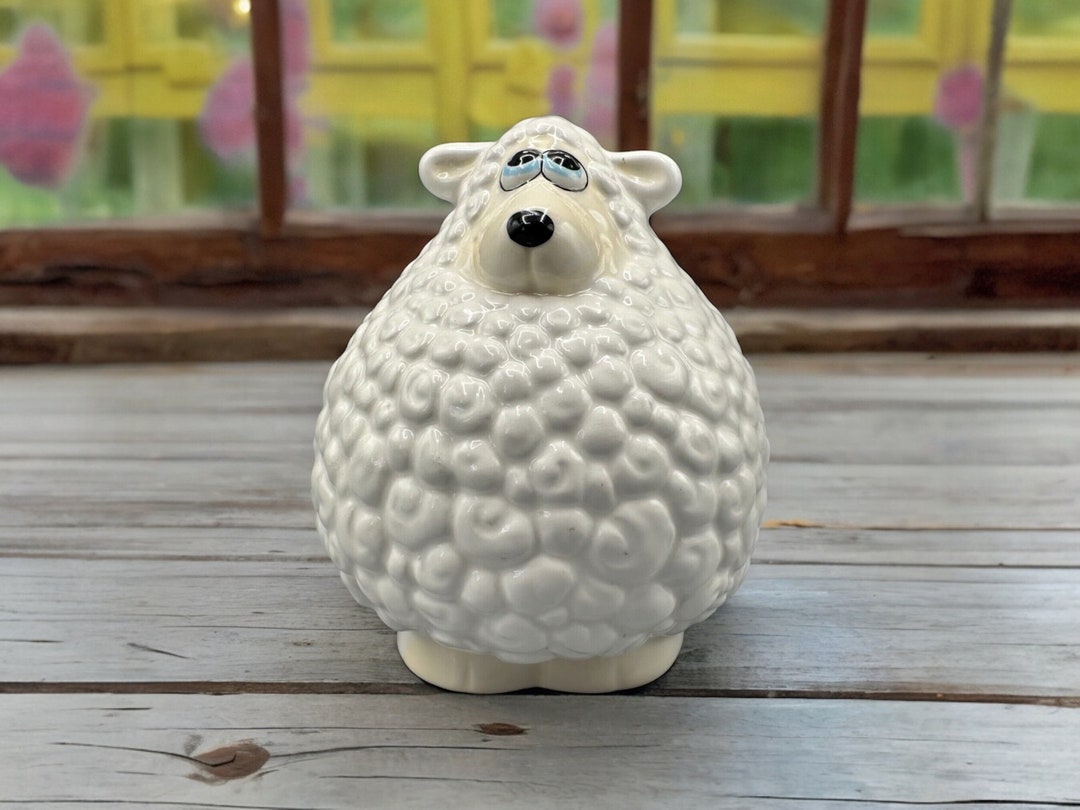 Ceramic Sheep / Lamb Money Box Piggy Bank With Rubber Stopper VGC - Etsy UK