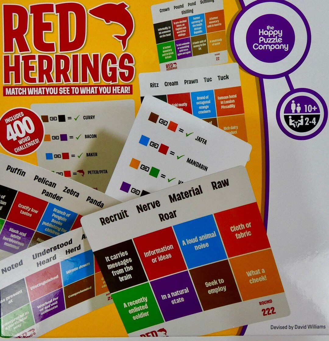 Red Herrings Board Game the Happy Puzzle Company (10+) - Open/contents ...