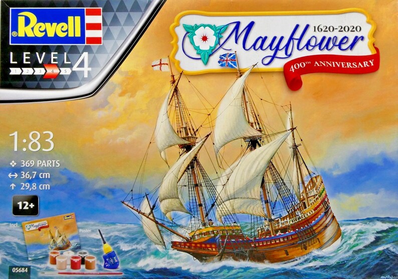Revell 1:83 Mayflower Model Kit - 369 Parts - Level 4 - (12+) - Model ...