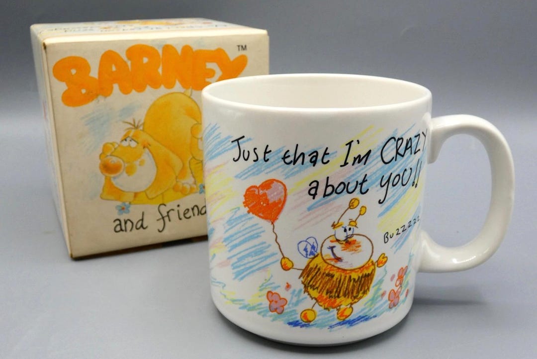 Vintage 1989 Barney and Friends Ceramic Mug by Leographics With Box ...
