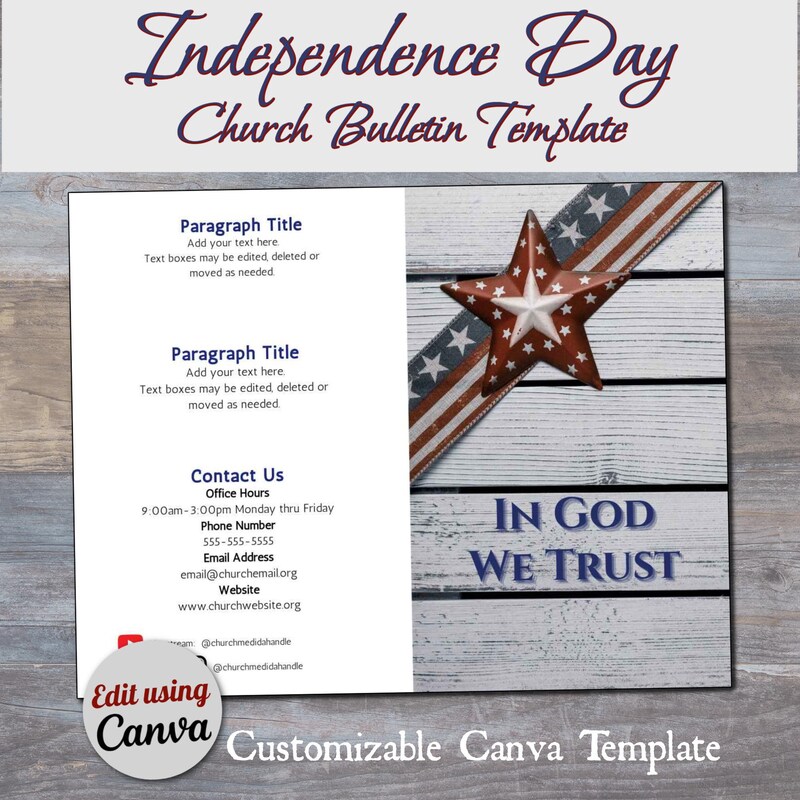 Church Bulletin Covers for July - Etsy