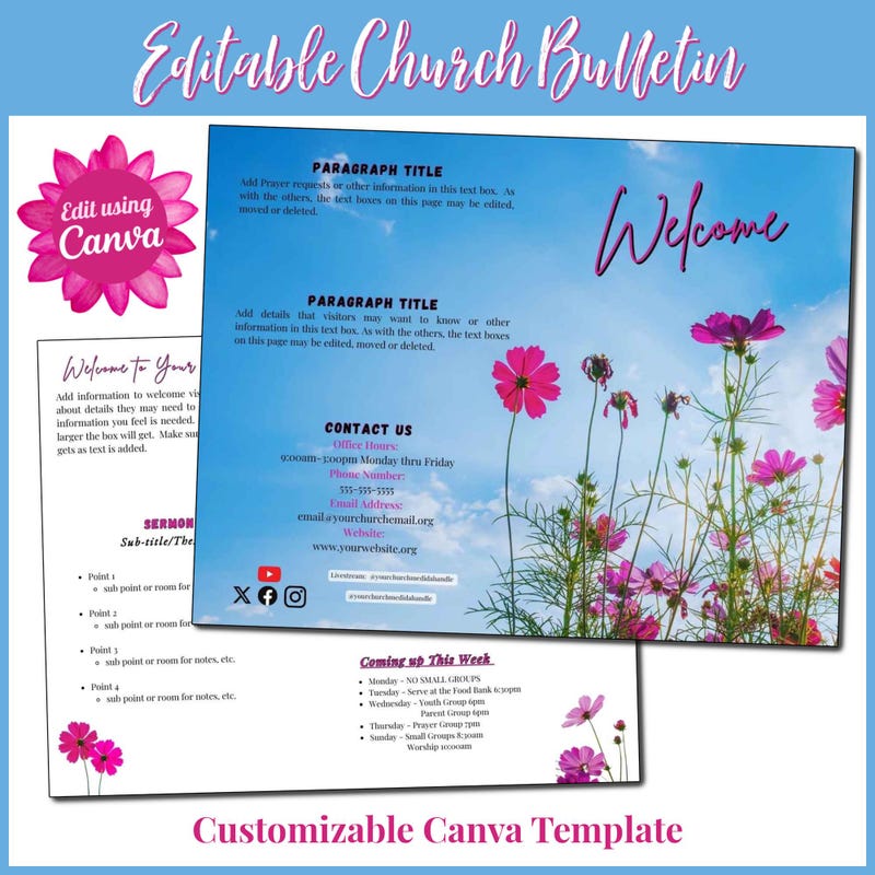Spring Church Bulletin Covers - Etsy