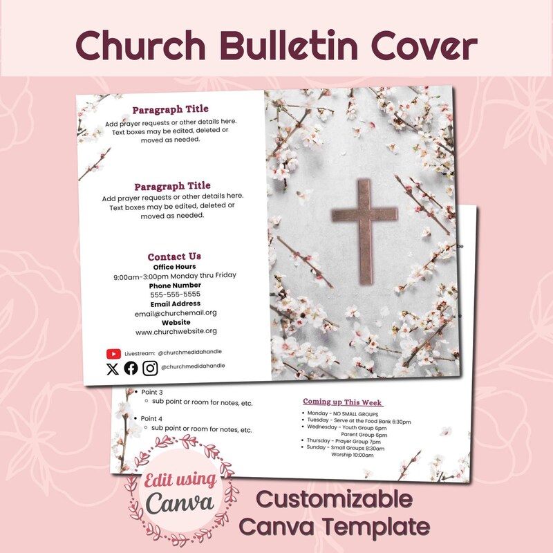 Spring Church Bulletin Covers - Etsy