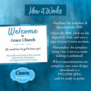 Church Welcome Card Template: Visitor Information, Response Card ...