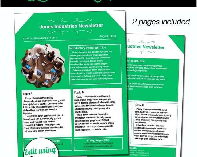 Editable Newsletter Templates, PDF, JPEG & MS Word Templates, Floral ...
