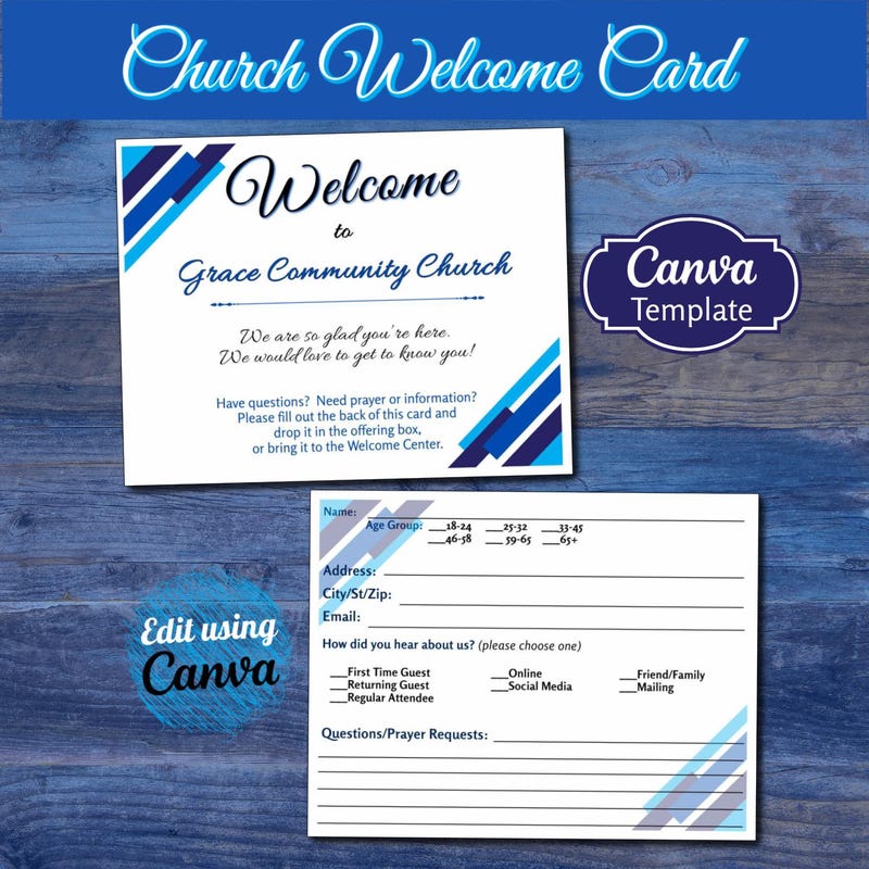 Welcome Info Card Template - Etsy