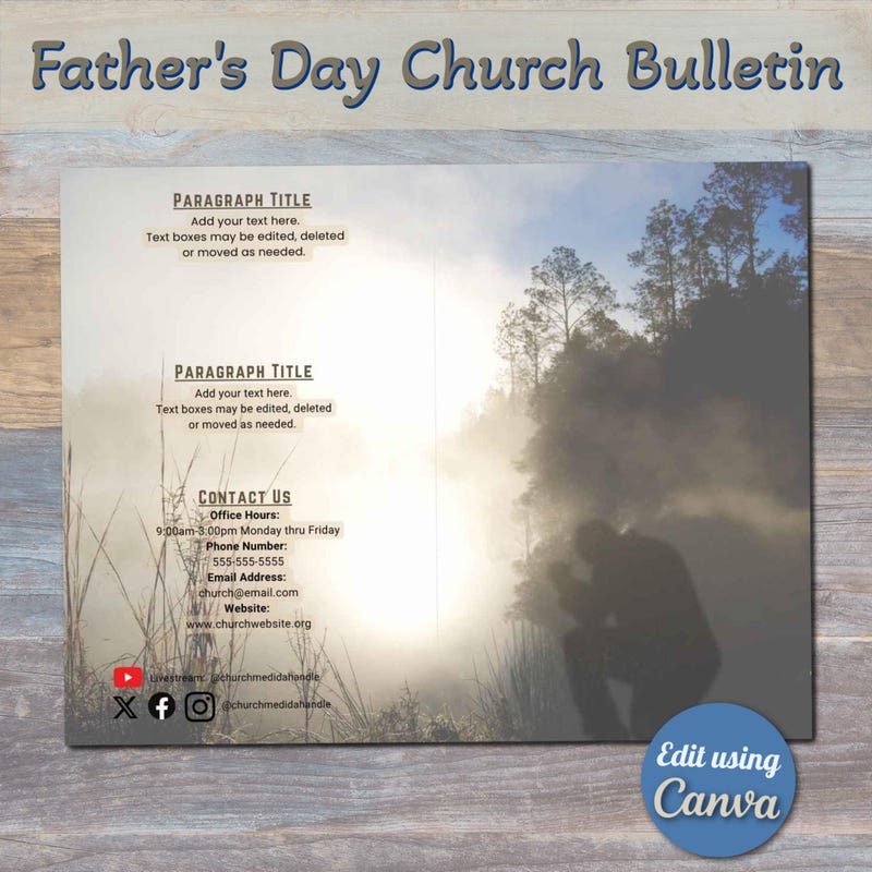 Fathers Day Bulletin Cover - Etsy
