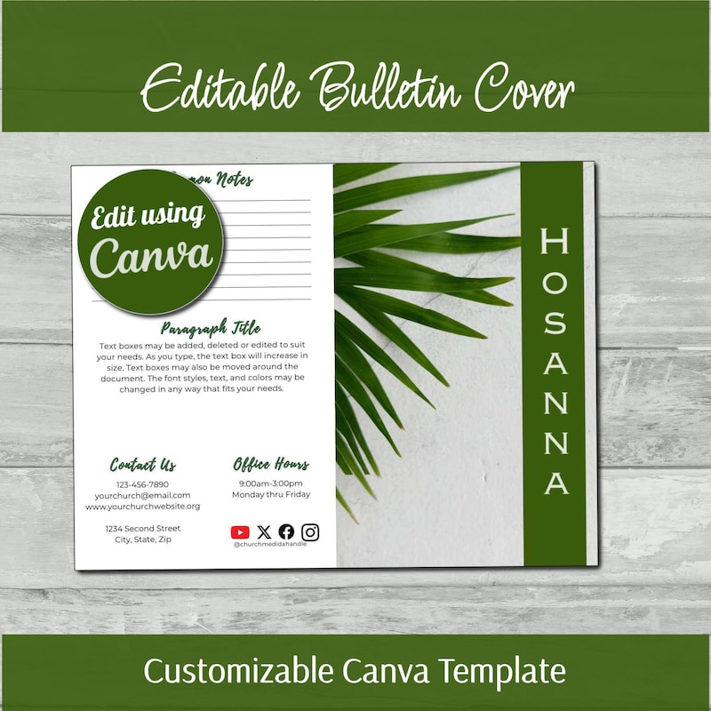 Palm Sunday Church Bulletin Cover - Etsy