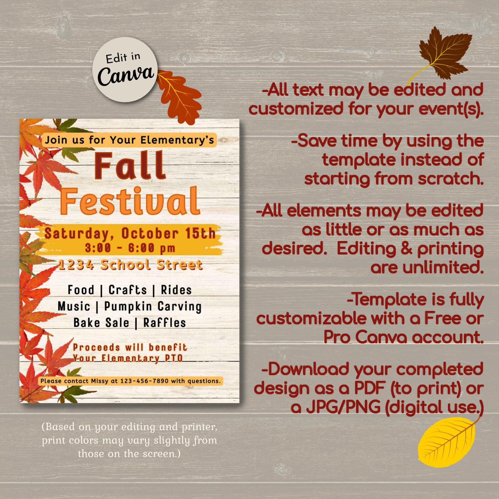 Fall Festival Flyer Fall Festival Invitation and Postcard Church or ...