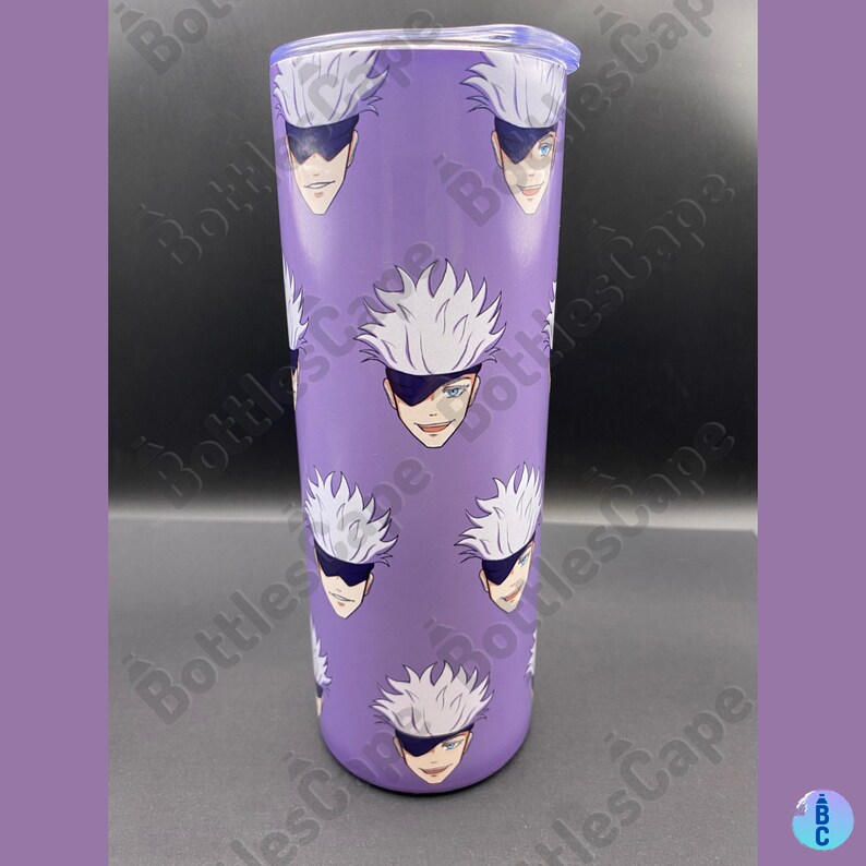 Anime JJK Gojo Manga Chibi Purple Pattern Tumbler 20 Oz 5 - Etsy
