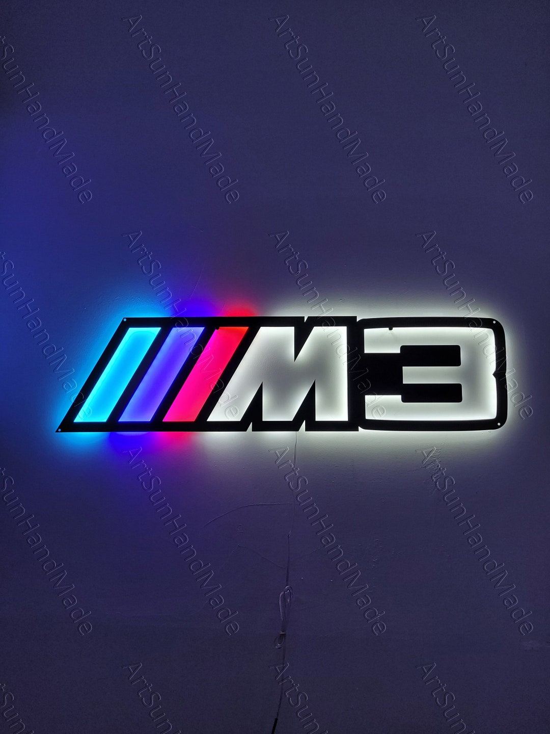 Car Power M, M Power, Led Signs, Car Signs, Gift for Car Lovers, LED ...