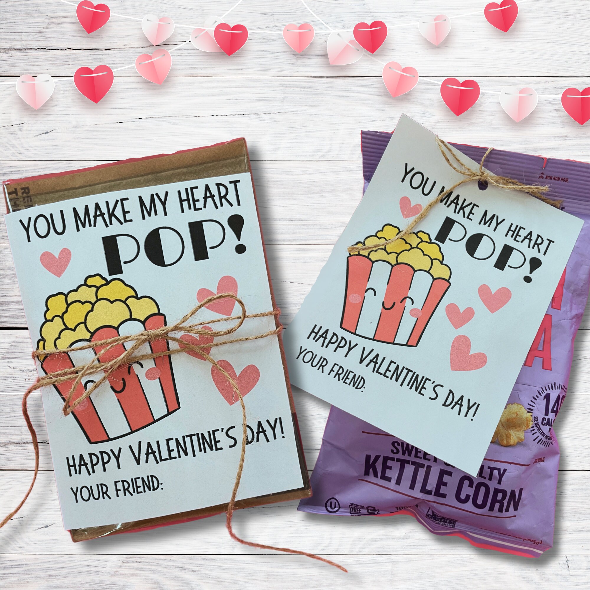 Valentine Cards for Kids, Kids Valentine Cards, Popcorn Valentine Cards ...