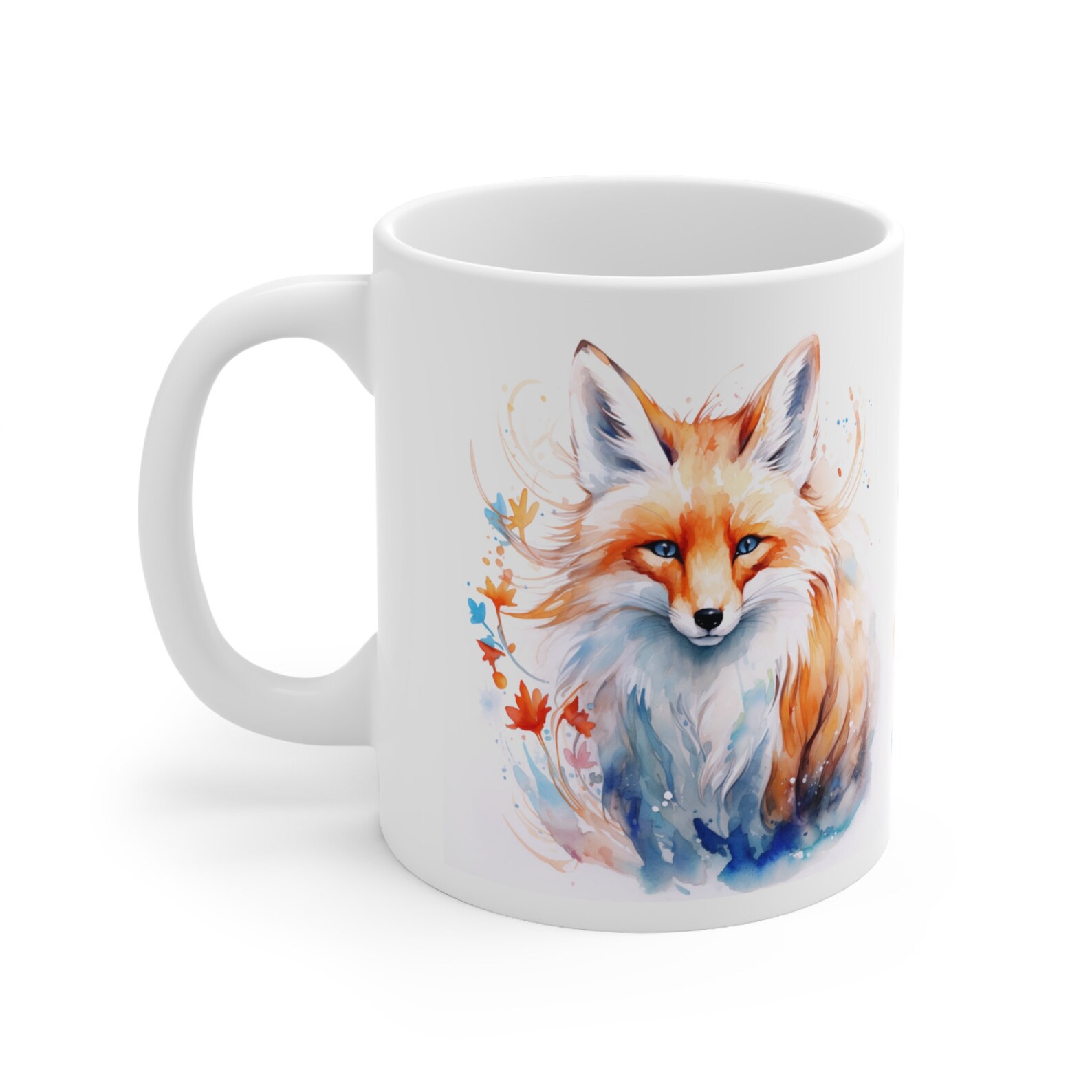 Water Element Fox Mug, Kitsuné Mug, Kitsune Cup, Fox Watercolor Mug ...
