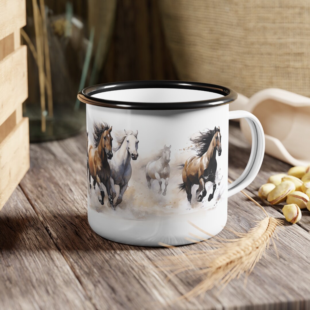 Galloping Horses Mug, Running Horses Cup, Horse Coffee and Tea Cup ...