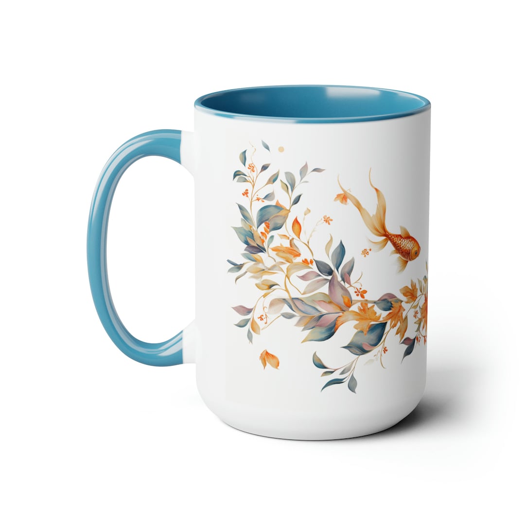 Koi Fish Mug, Ceramic Koi Carp Mug, Koi Goldfish, Koi Coffee Cup, Fish ...