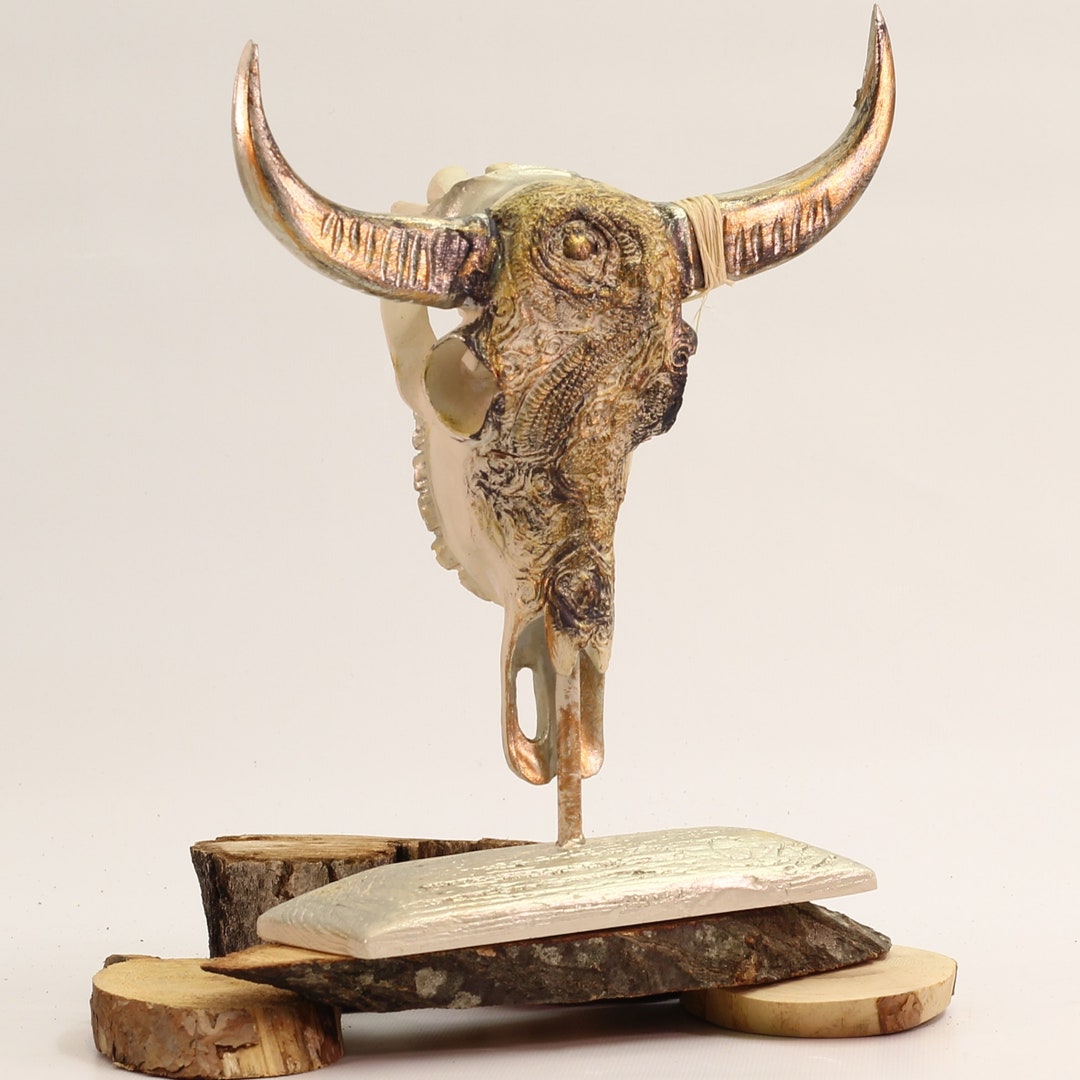 Rustic Buffalo Skull Shelf Decor Faux Taxidermy Buffalo Head Home Decor ...