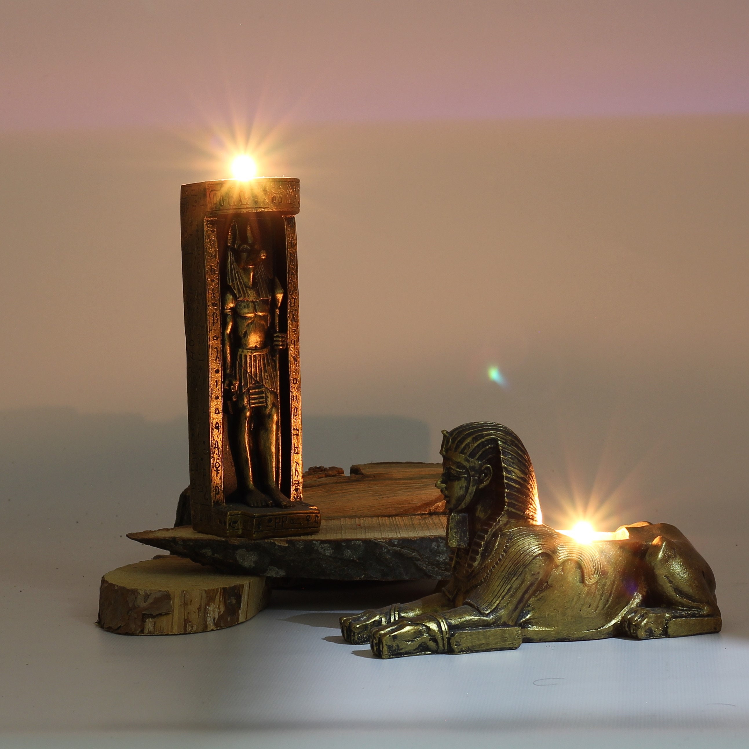 Set of Egyptian Anubis and Sphinx Statue Ancient Egypt Home Decor ...