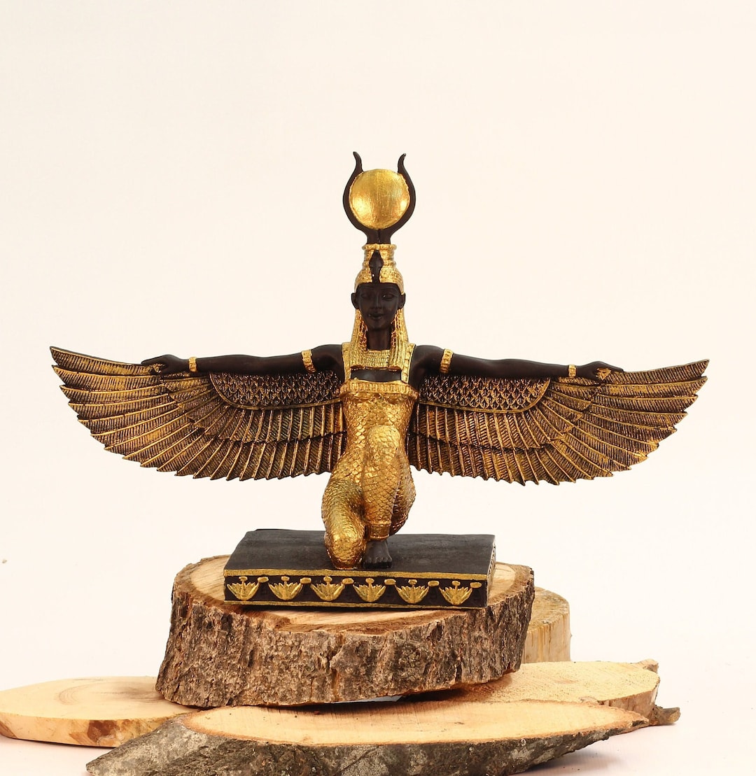 Gold Winged Isis Statue - Ancient Egyptian Elegance and Protection - Etsy
