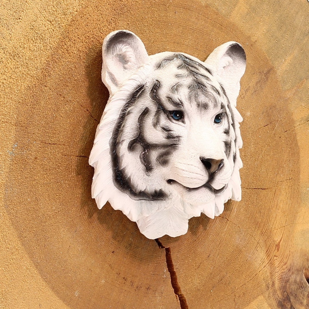 White Tiger Head Wall Decor: Faux Taxidermy Sculpture - Etsy