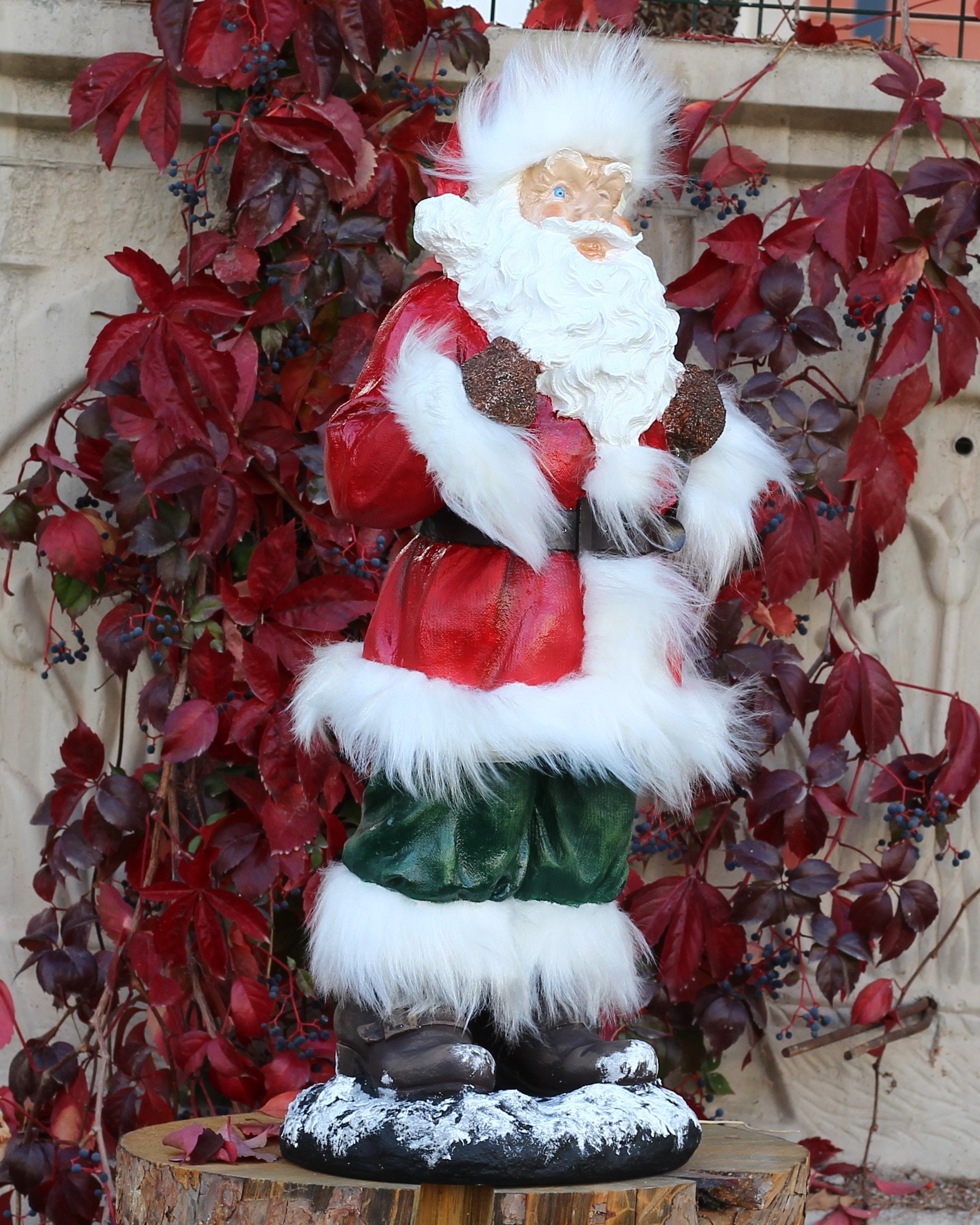 Huge Santa Claus Handmade Statue, 31.7 Inches Large Sculpture ...